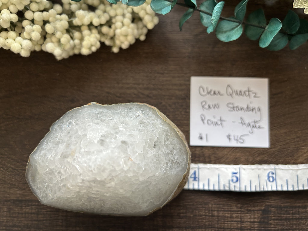 Clear Quartz Agate Raw Standing Point
