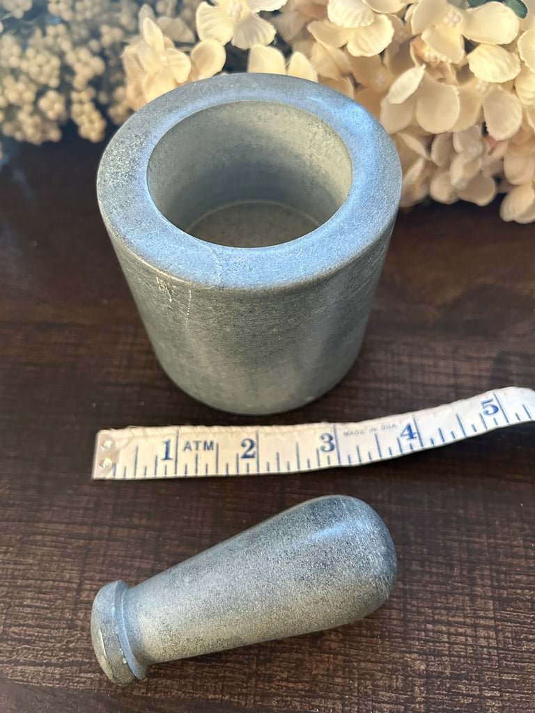Grey Cylinder Mortar and Pestle