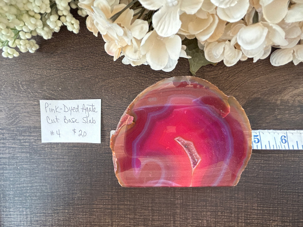 Agate Cut Base Dyed Pink #4